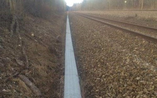 Cable troughs on Copenhagen–Ringsted line